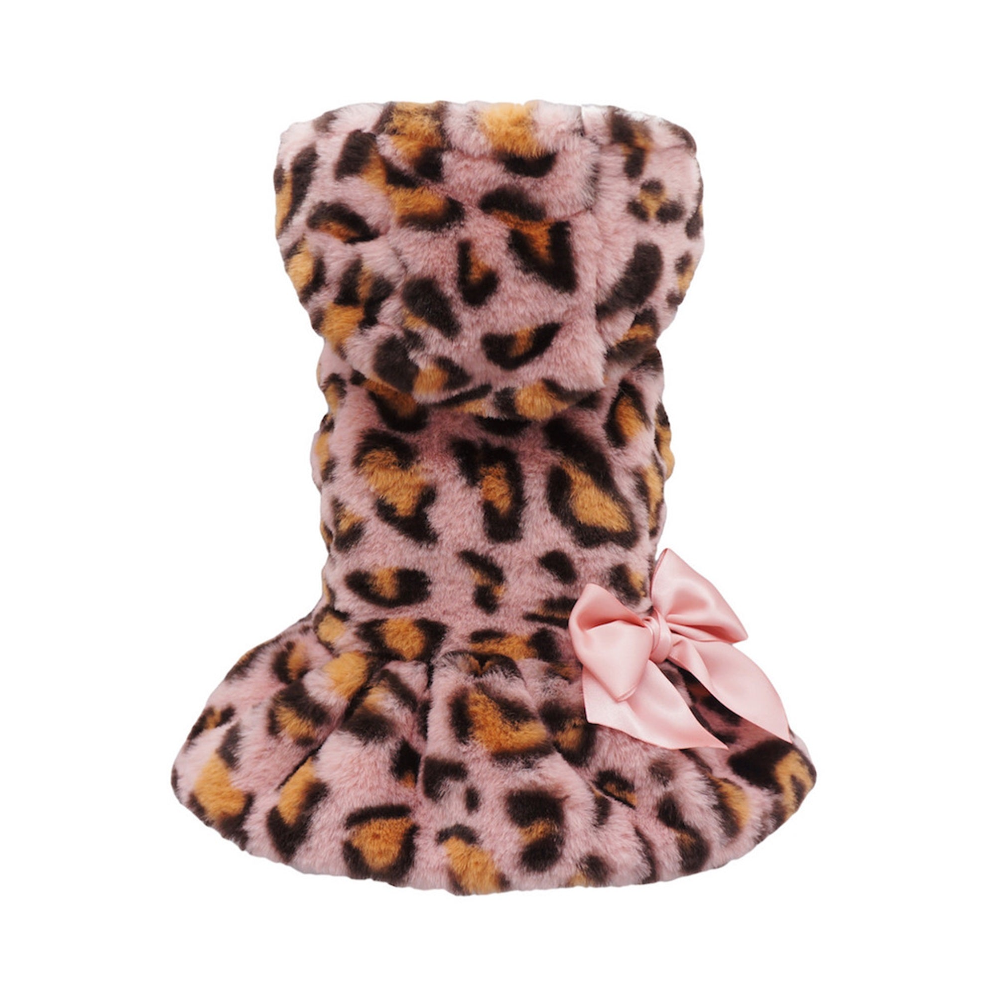 Fluffy Faux Fur Dog Coat | Pink Leopard Pet Jacket – Fitwarm