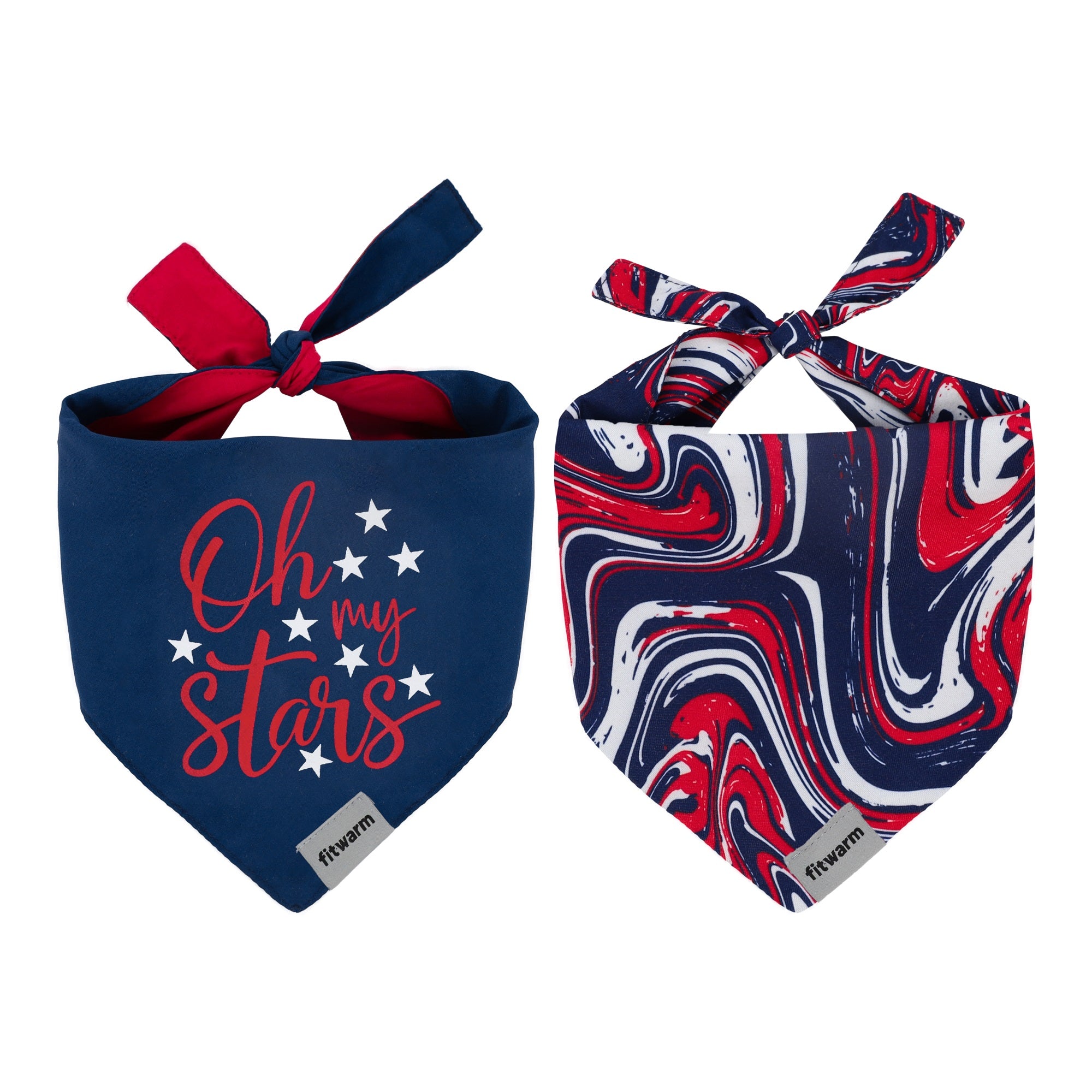 2-Pack Oh My Stars Bandana | Patriotic Dog Bandanas – Fitwarm